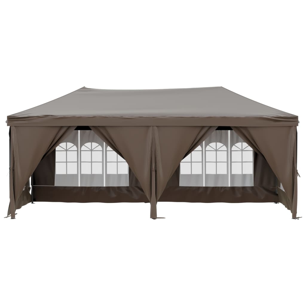 Cort pliabil pentru petrecere pereti laterali vidaXL, gri taupe, 3x6 m ...