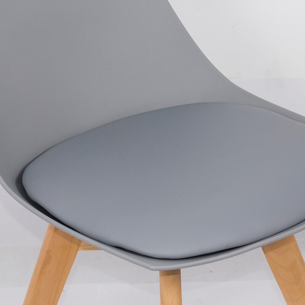 Scaun dining / bucatarie QMOBILI Arbo Gri, scoica PP cu sezut piele ...