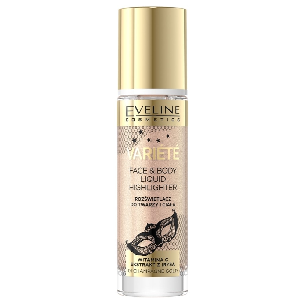 Iluminator pentru fata/corp, Eveline, Variete, 30 ml, 01 Champagne Gold ...