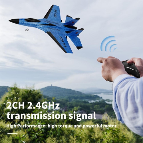 Avion de lupta cu telecomanda iUni FX820, SU-35, Giroscop, Rezistent la ...