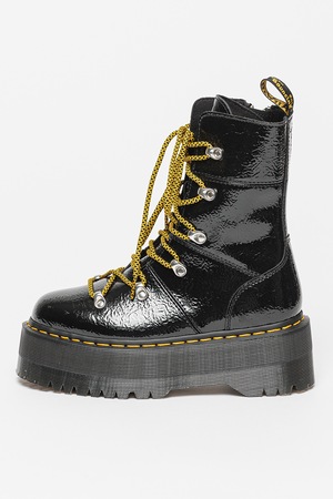 Dr. Martens, Bocanci de piele cu aspect lacuit Ghilana Max, Negru, 3 ...
