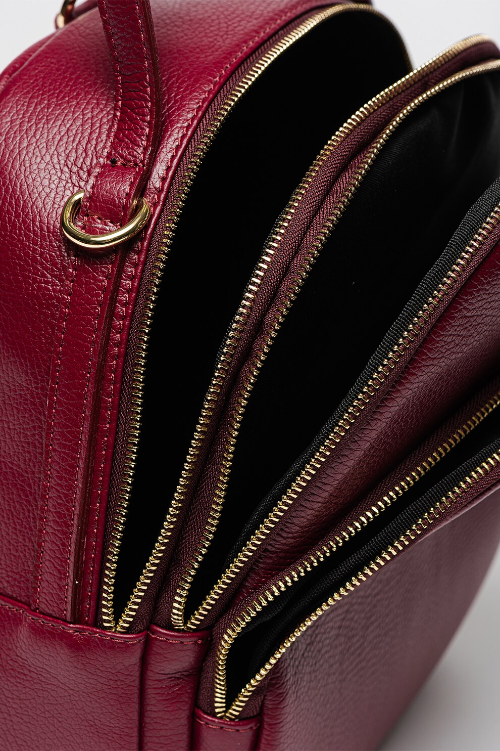 Chiara Canotti, Rucsac de piele cu logo, Visiniu - eMAG.ro