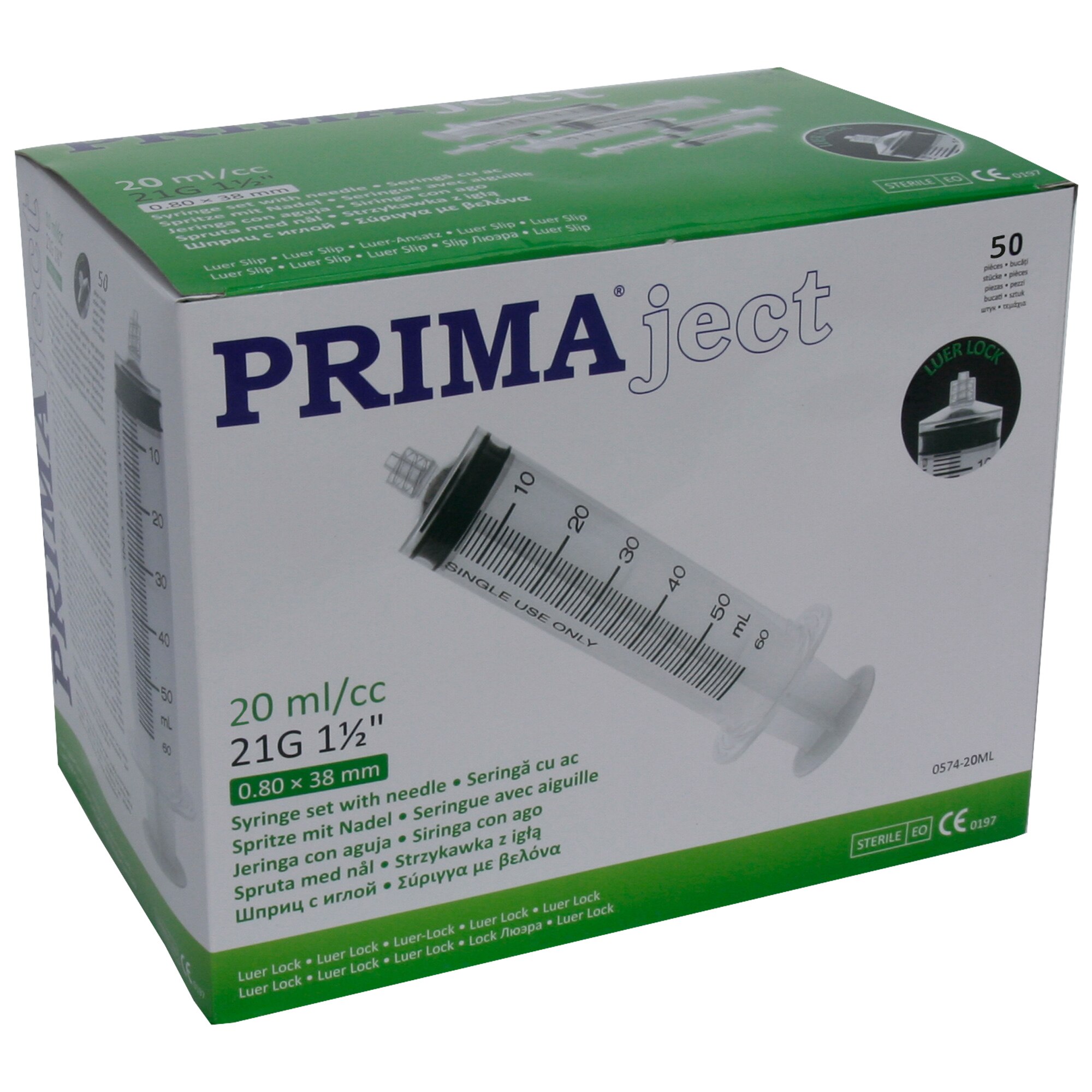 Спринцовки PC 20ml 18G Luer Lock 50бр - eMAG.bg