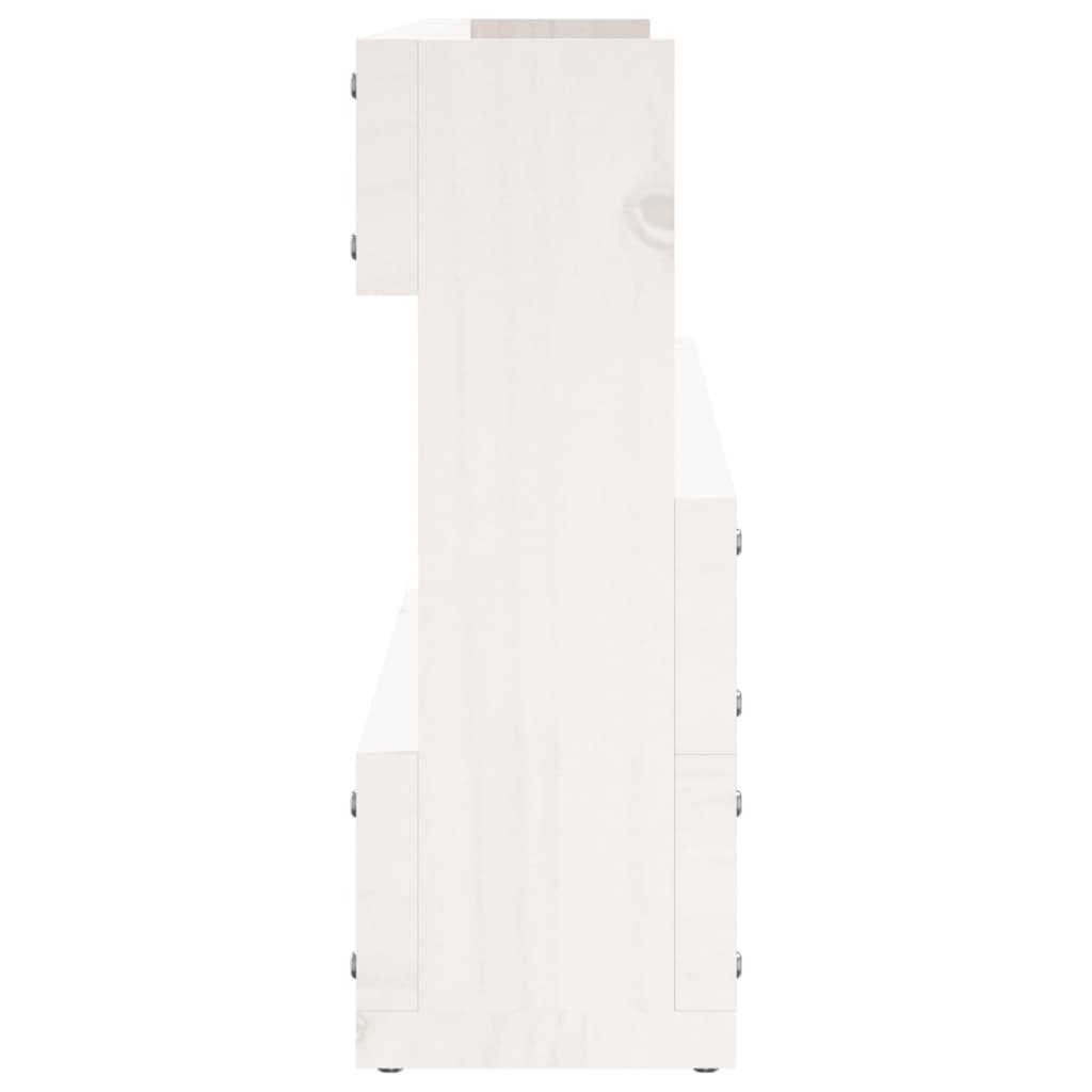 Set pantofare de perete vidaXL, 2 piese, alb, 110x9x23 cm, lemn masiv ...