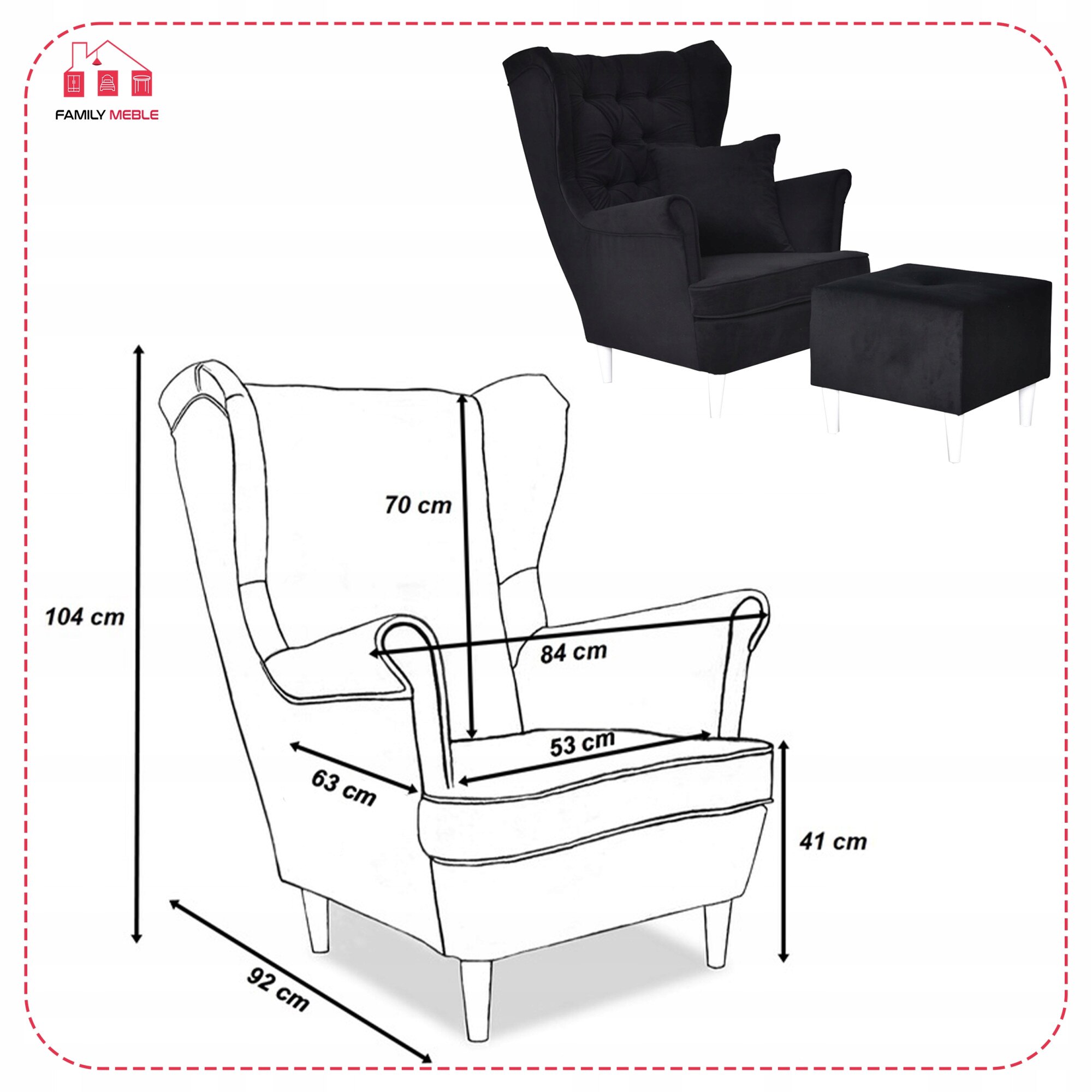 Fotel Family Meble Lábtartóval Gaja, Model Trinity, 104x84x92 cm ...