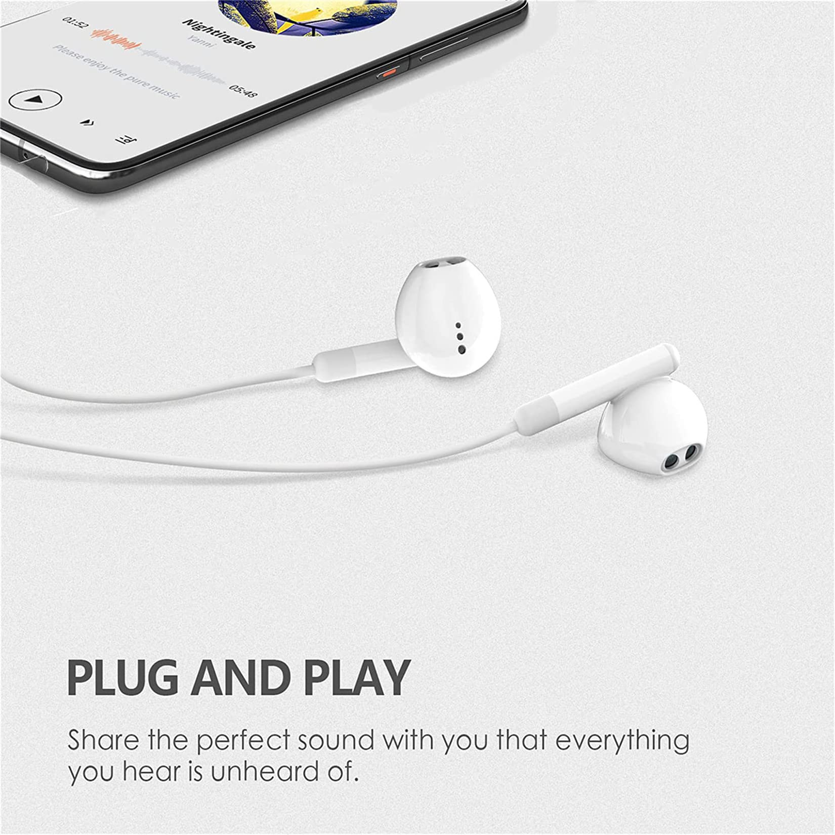 Casti Stereo, NOUSEG, USB-C, Alb - eMAG.ro