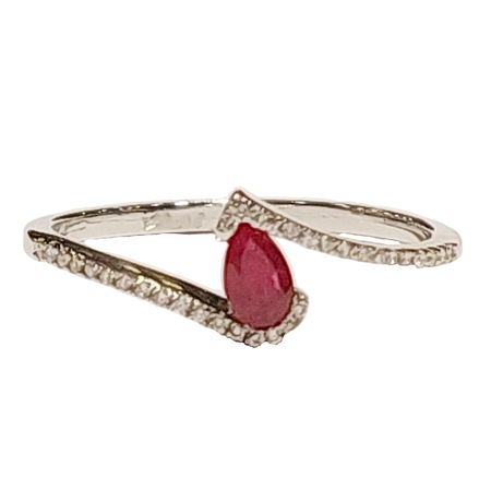 Inel aur cu diamant si rubin, Ilex Gold, 285144, 55 mm - eMAG.ro