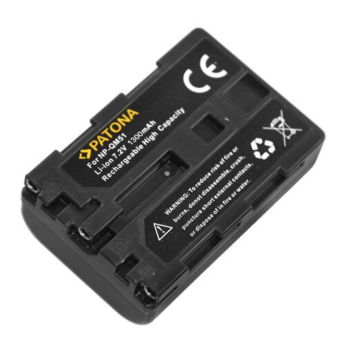 Acumulator Li-Ion, Patona, Compatibil Sony, QM51, 1300 mAh, Negru/Galben - eMAG.ro