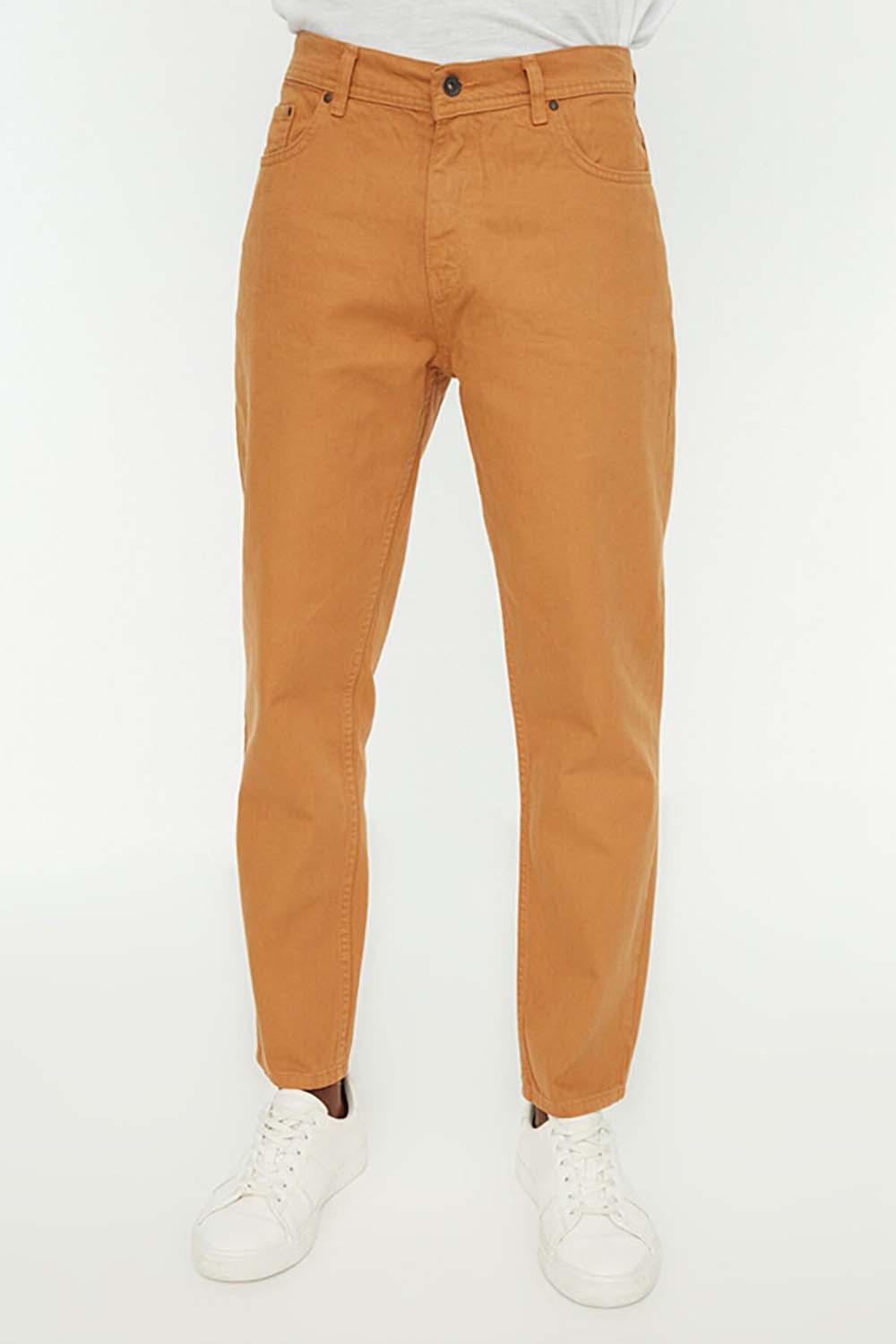 Jeans relaxed fit, culoare maro, Trendyol, 36 - eMAG.ro