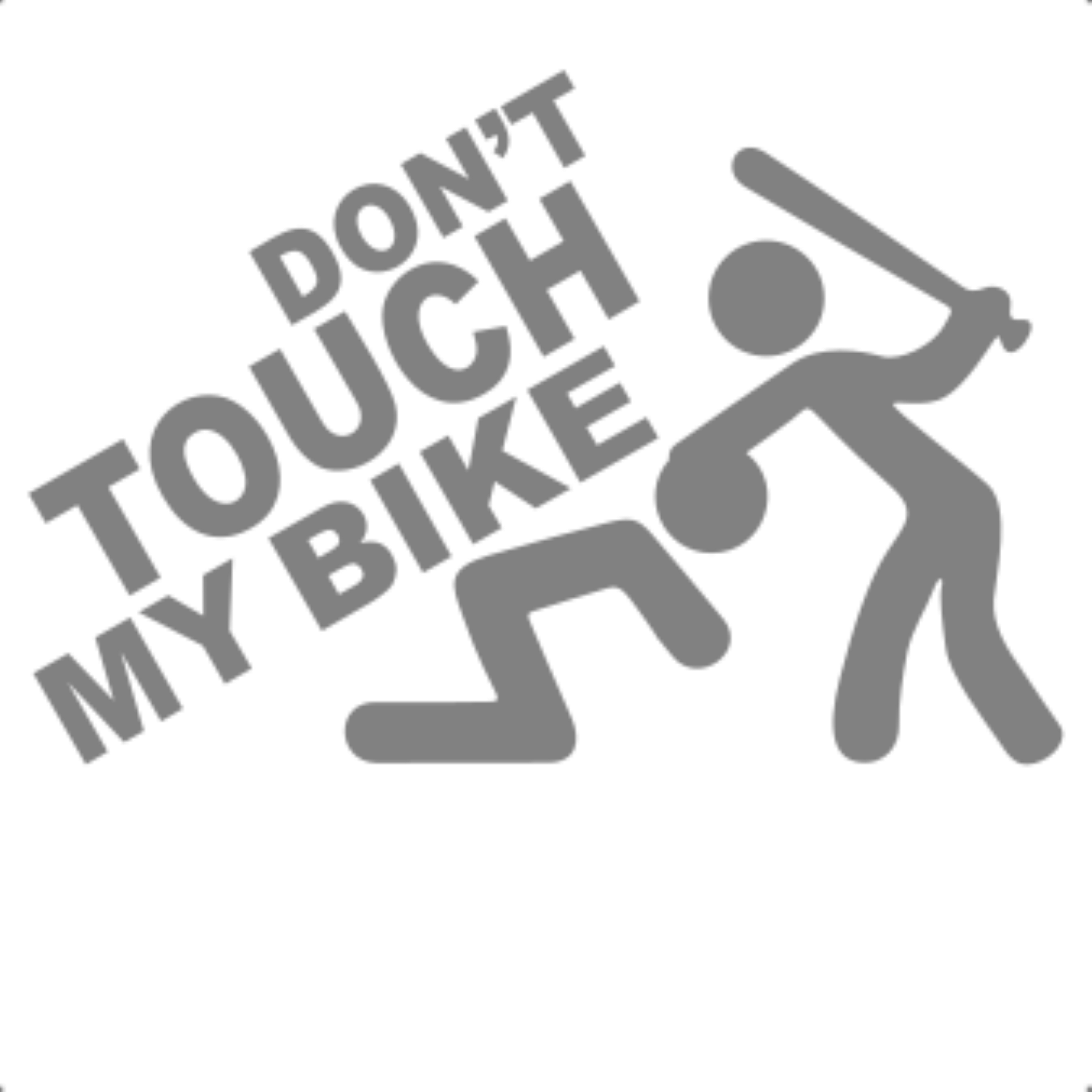 Sticker decorativ perete, auto si geam, Don't touch my bike, Gri, 19 cm ...