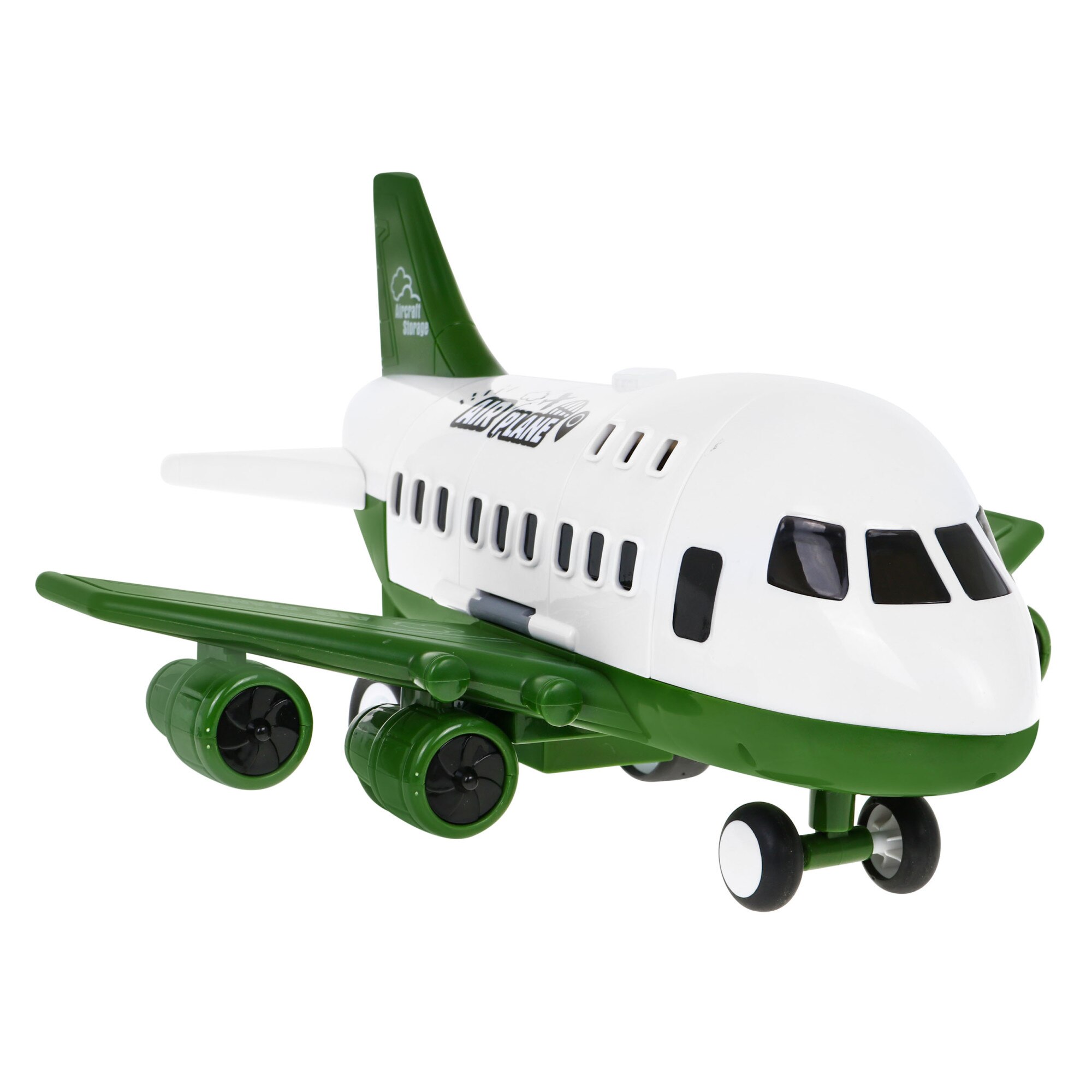 Avion militar 2 in 1 pentru copii, Parcare, 6 vehicule cu arc - eMAG.ro