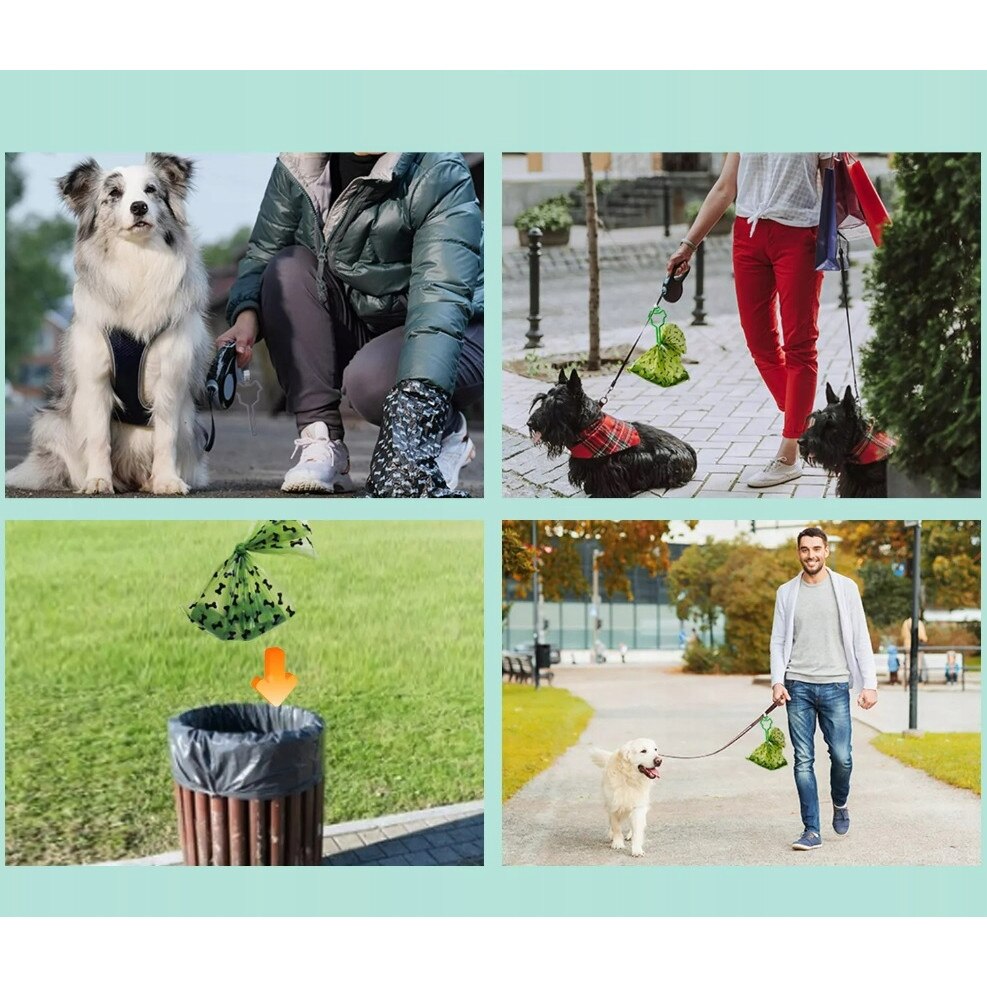 Set 540 pungi biodegradabile pentru caini, EPI, Polietilena, Verde ...