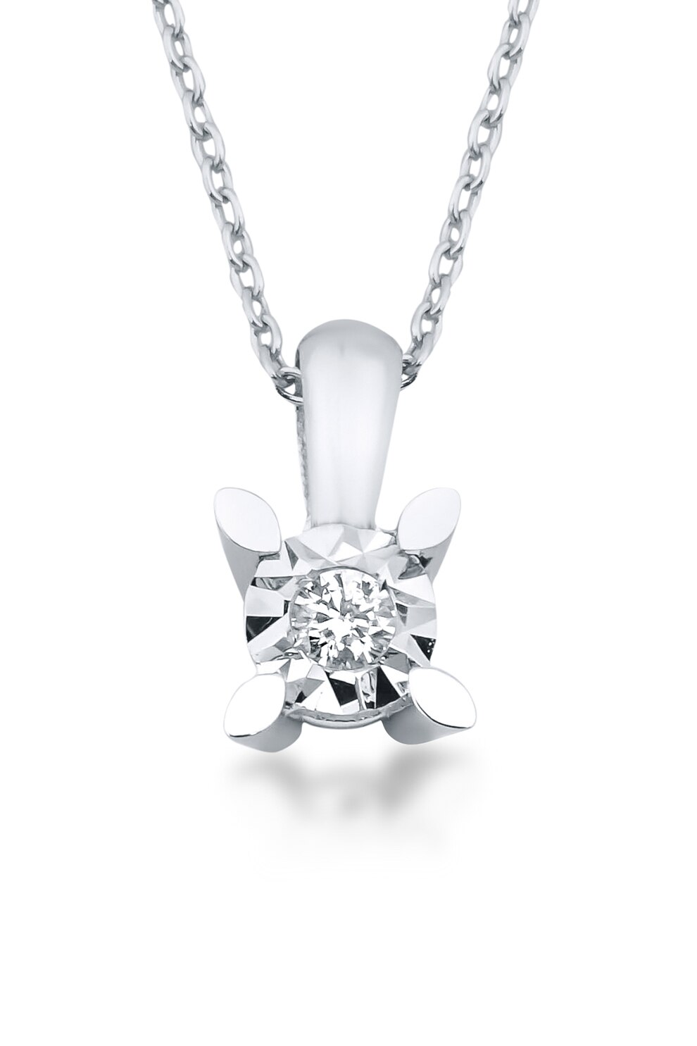 FAVORI JEWELLERY, Colier din aur de 14K si pandantiv cu 1 diamant, G ...