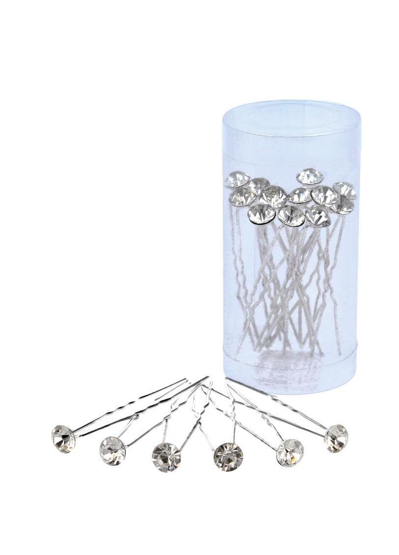 Set 12 agrafe de par, Donegal, Cristale decorative incluse, Argintiu ...