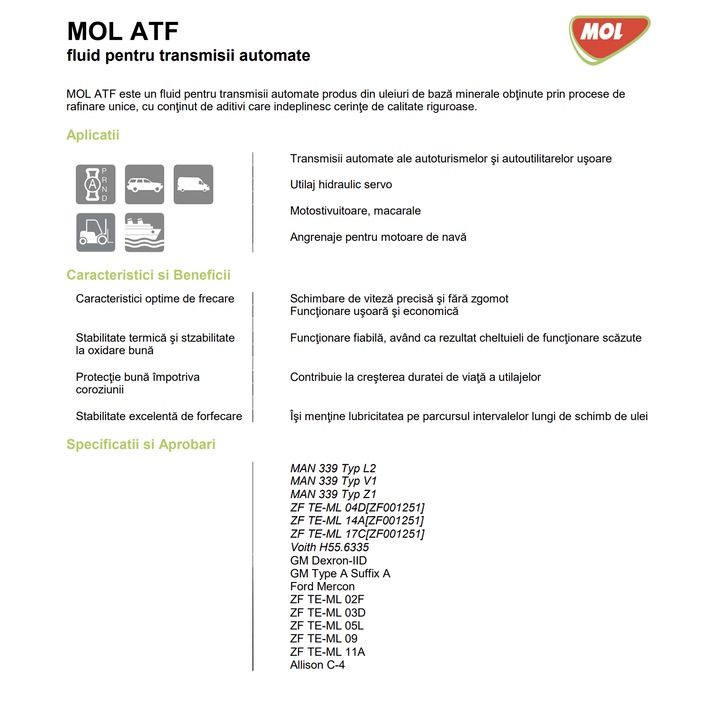 MOL ATF 1л масло - eMAG.bg