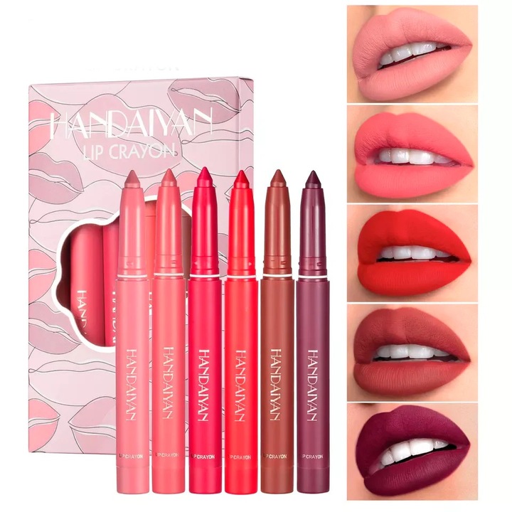 Set Creion/Ruj Retractabil pentru Contur Buze Handaiyan 6 buc, B - eMAG.ro