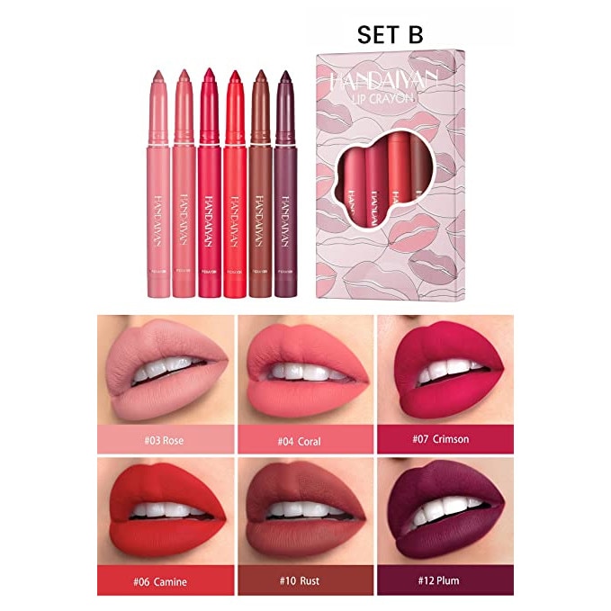 Set Creion/Ruj Retractabil pentru Contur Buze Handaiyan 6 buc, B - eMAG.ro