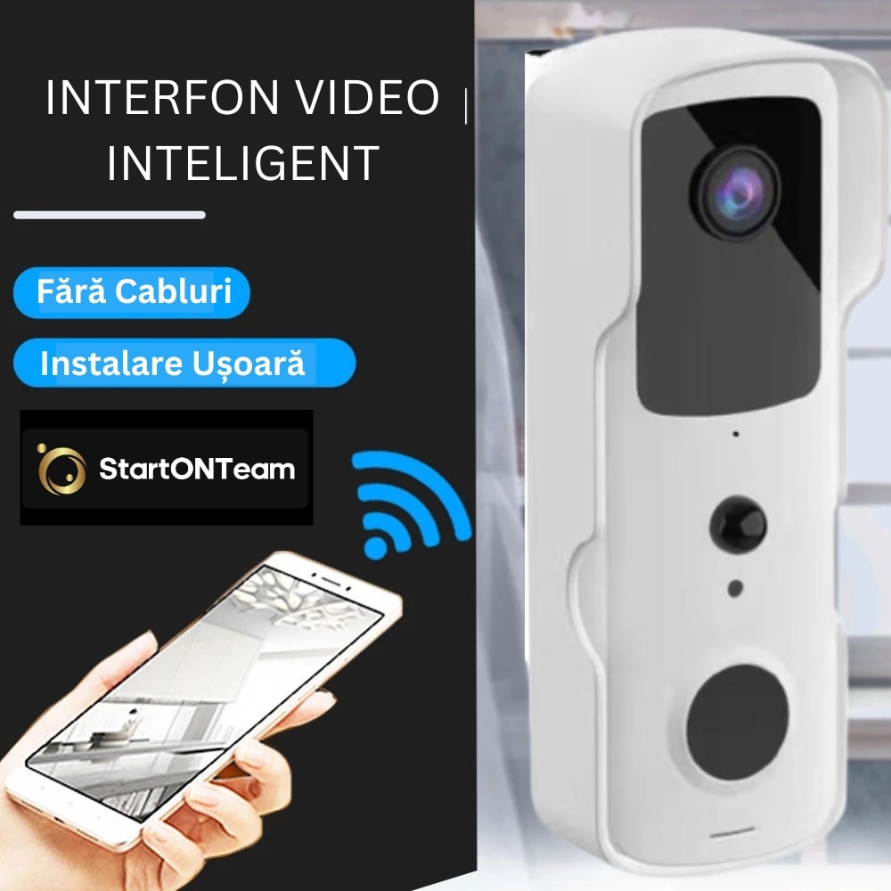 Videointerfon WiFi Smart, Full HD, IR, Comunicare Bidirectionala ...