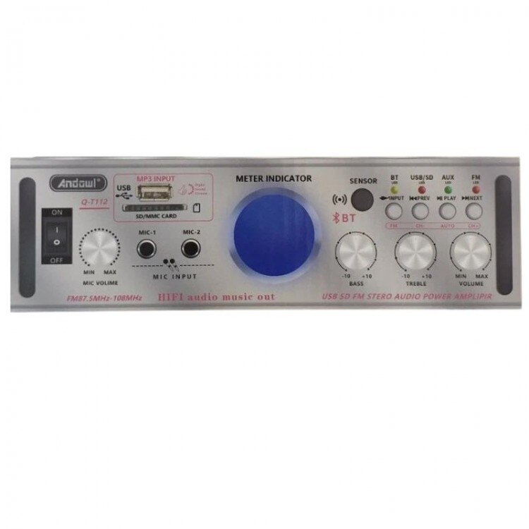 Amplificator Karaoke Andowl, amplificator audio, Bluetooth, USB, 220V ...