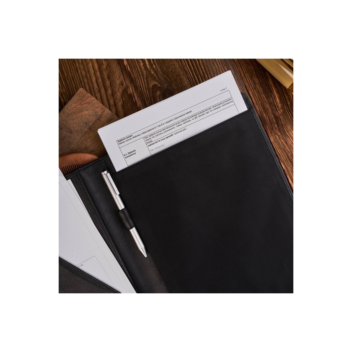 Mapa documente, Paolo Peruzzi, Piele naturala, 25x32x1 cm, Negru - eMAG.ro