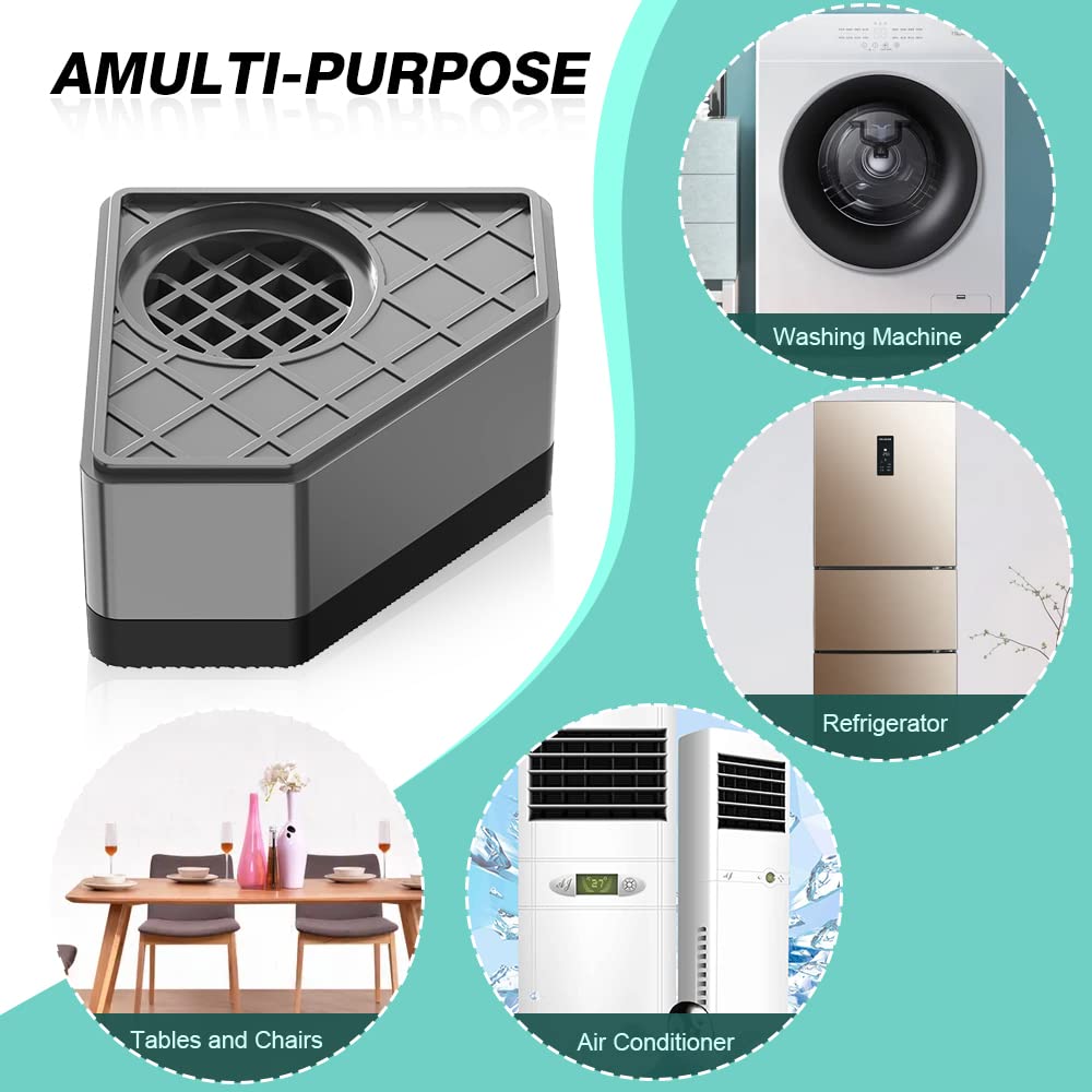 Комплект крачета за пералня, WALALLA, 4 части, Гумени, 4.5см, Черни - eMAG.bg