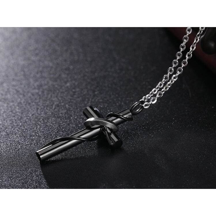 Colier cu Cruce Pentru Barbati, Joystos, Otel Inoxidabil, Simbolic si ...