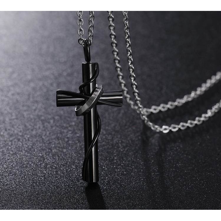 Colier cu Cruce Pentru Barbati, Joystos, Otel Inoxidabil, Simbolic si ...