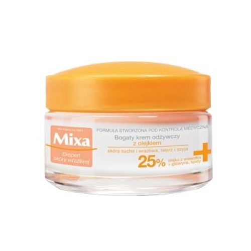 Crema nutritiva cu ulei, Mixa, 25%, Pentru piele uscata/sensibila, 50 ...