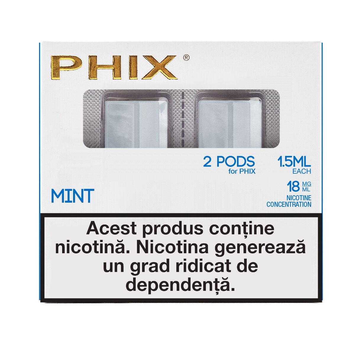 Tigara Electronica Phix Pods 2 Pack 2 X 1.5 Ml 18 Mg Mint - eMAG.ro