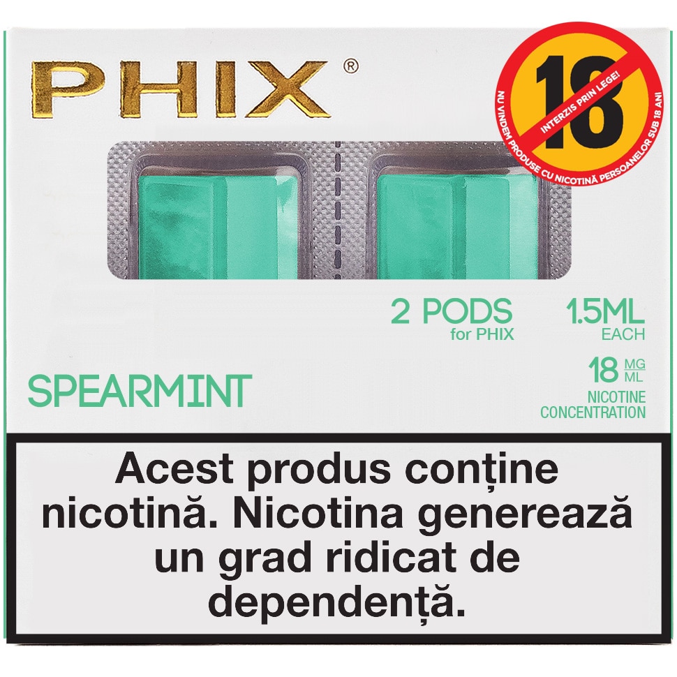 Rezerve tigari electronice Phix Pods 2 Pack (2x 1.5 ml), 18 mg ...