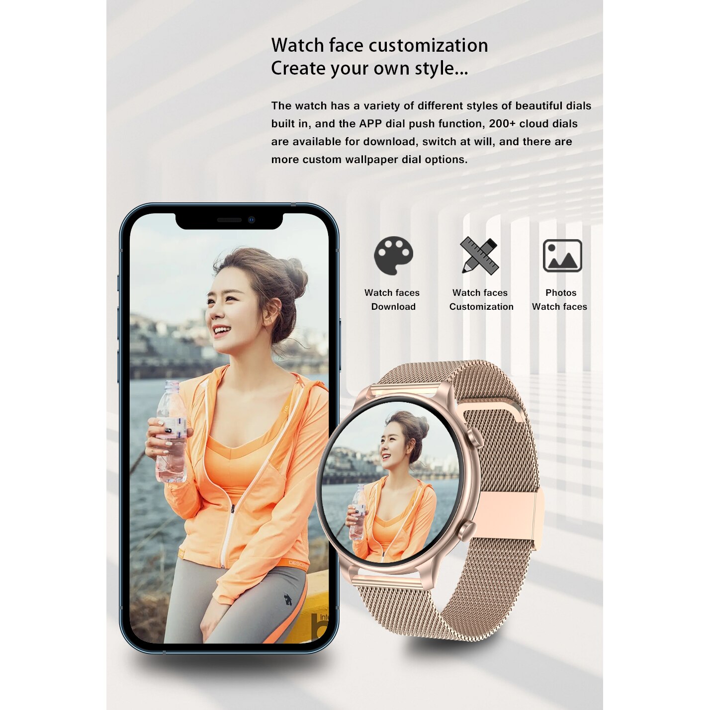 Ceas Smartwatch Z31, HD 1.32’’, 360x360 px, Ultra subtire 9.5mm, IP67 ...