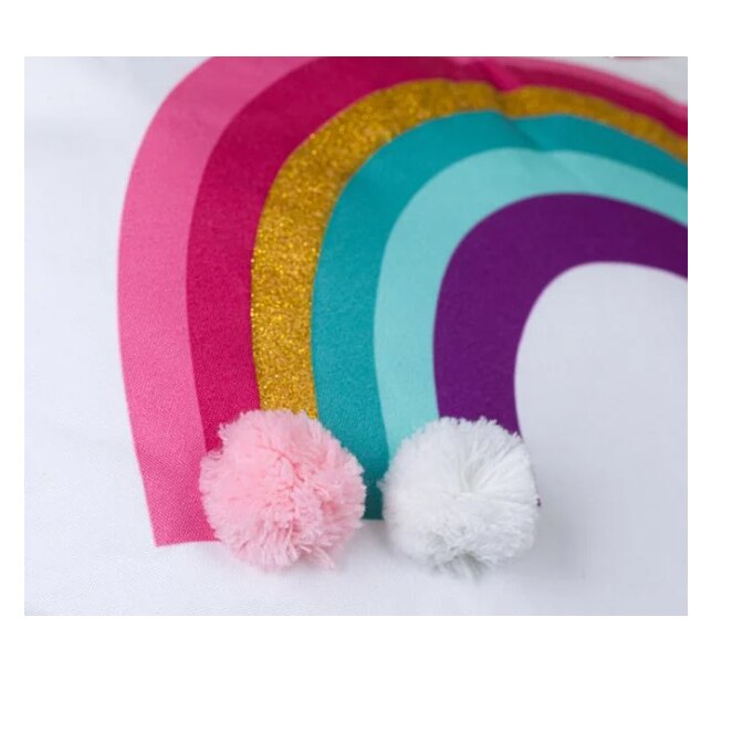 Perna Decorativa Curcubeu, Alb, cu Mesaj, Poliester, 40x40 cm - eMAG.ro