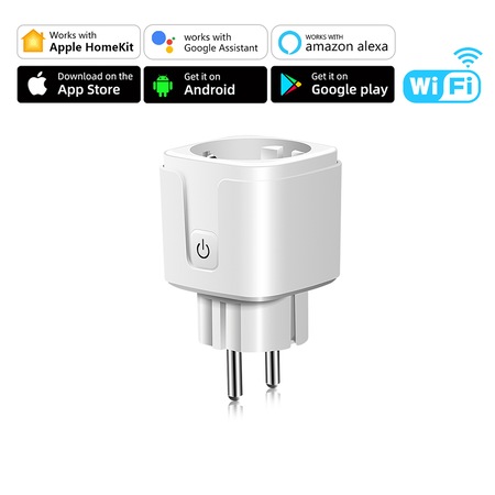 Priza smart, Wifi, 16A, 3200A, Compatibil cu Siri/Alexa/Google, Alb ...