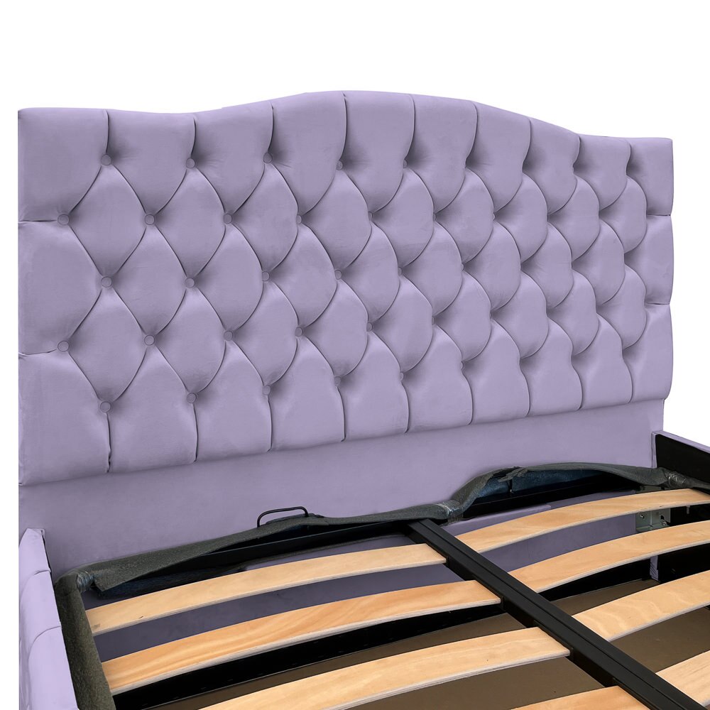 Pat dublu tapitat Paladium cu somiera rabatabila si spatiu de ...