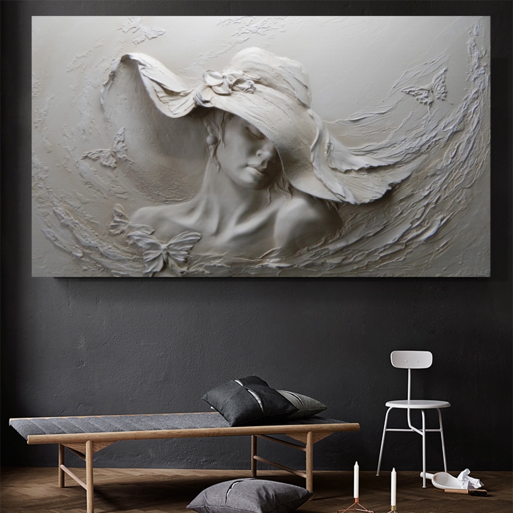 Tablou Living, Dormitor, Portret, Abstract 01336, Multicolor, Rama Lemn ...