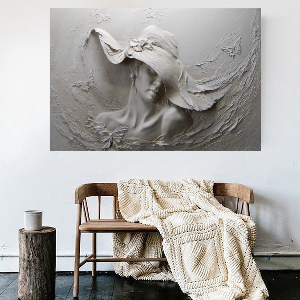 Tablou Living, Dormitor, Portret, Abstract 01336, Multicolor, Rama Lemn ...