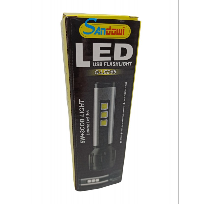 Lanterna LED, Andowl, din ABS, buton on/off, 5W, fast charging, baterie ...