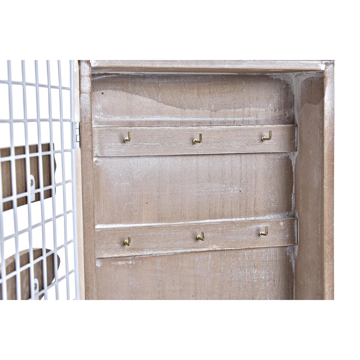 Dulap cu chei DKD Home Decor, Metal, Lemn, Alb, 20 x 6 x 28 cm - eMAG.ro