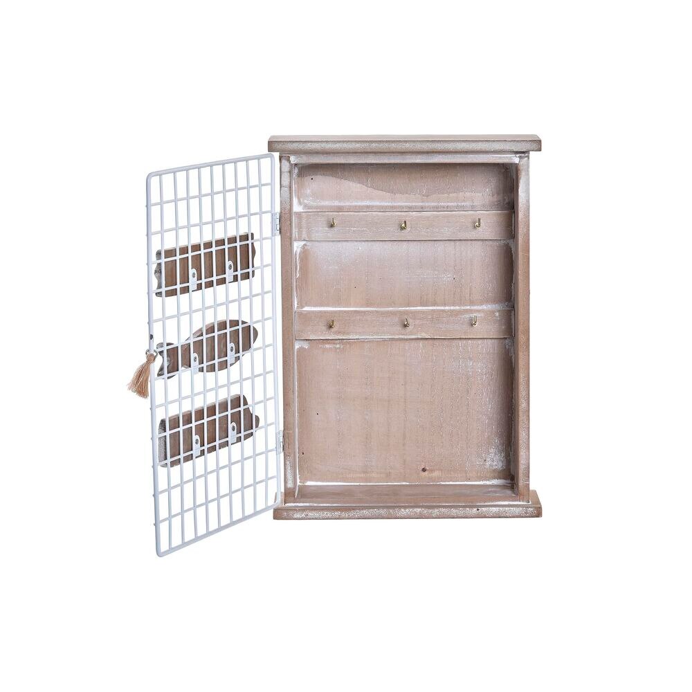 Dulap cu chei DKD Home Decor, Metal, Lemn, Alb, 20 x 6 x 28 cm - eMAG.ro