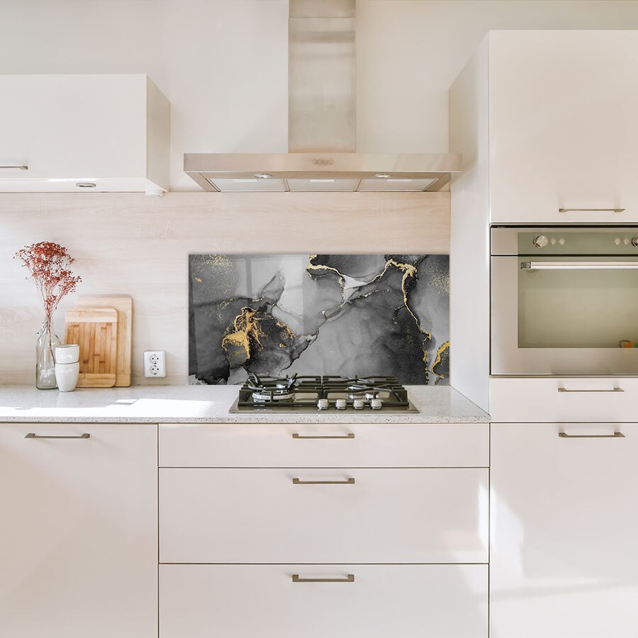 Panou Sticla Bucatarie, Abstract Gold Dust, 60x120cm - eMAG.ro