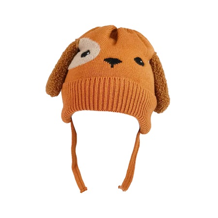 Caciula pentru copii, cu urechiuse, model catel jucaus, marime 1-4 ani, caramel, EFAYN - eMAG.ro