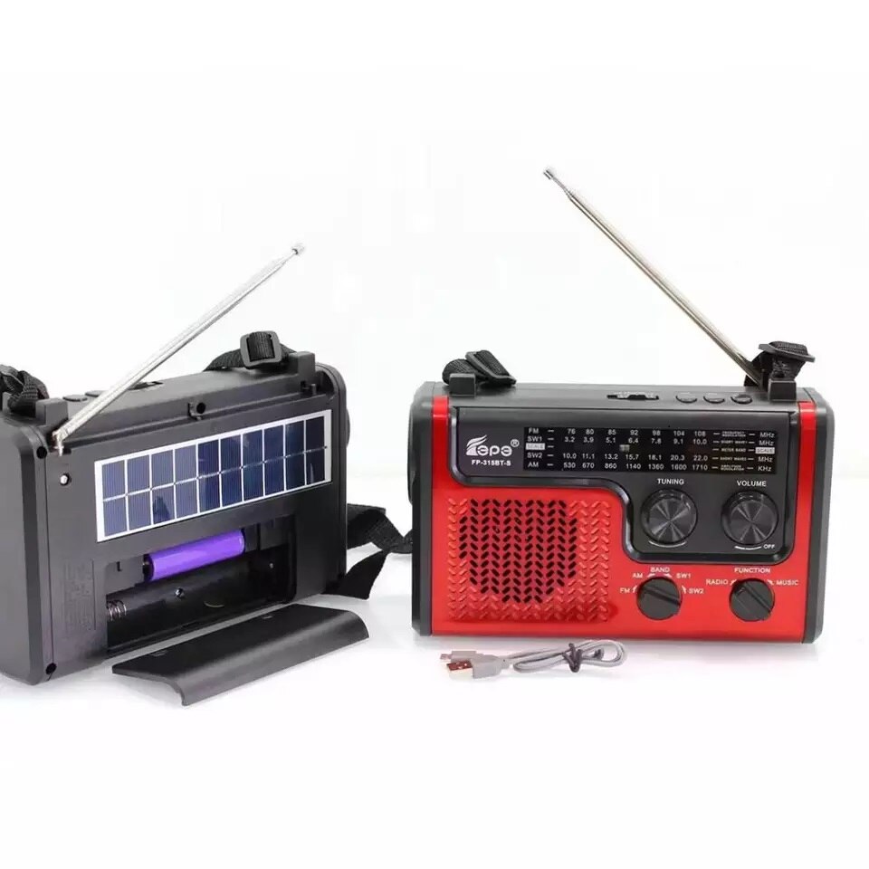 Radio portabil Solar cu Acumulator, Bluetooth, MP3 Player si Lanterna ...