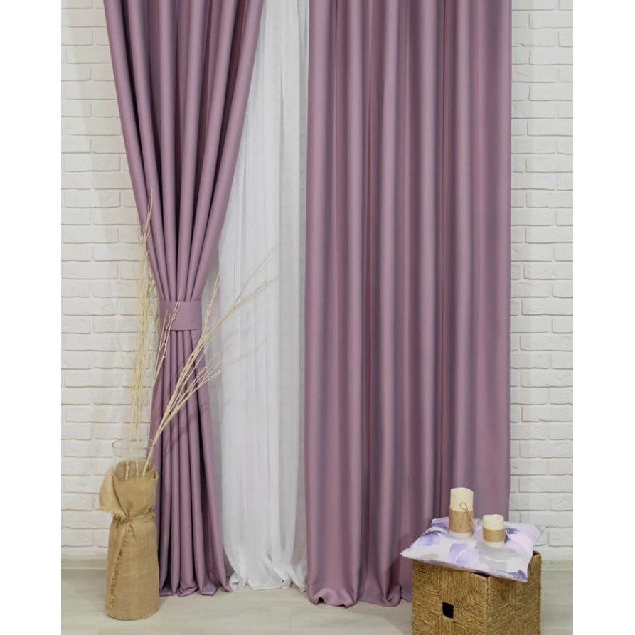 Set draperii Catifea Roz, 2 buc x 150 cm lungime / 220 cm inaltime ...