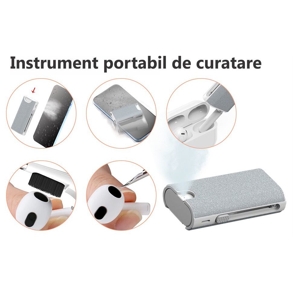 Kit Multifunctional 5 in 1 de Curatare Produse Electronice pentru casti ...