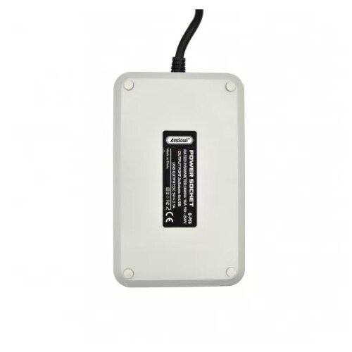 Prelungitor 1.5 Metri Andowl, 3 Prize 220V, 6 mufe USB 3.1A, 16 A, 2500 ...