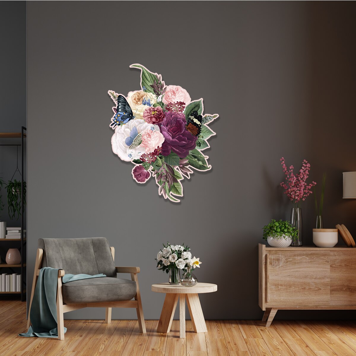 Set Puzzle din lemn WOOD YOU DO, 320 piese, Flori si fluturi, Format A2 ...