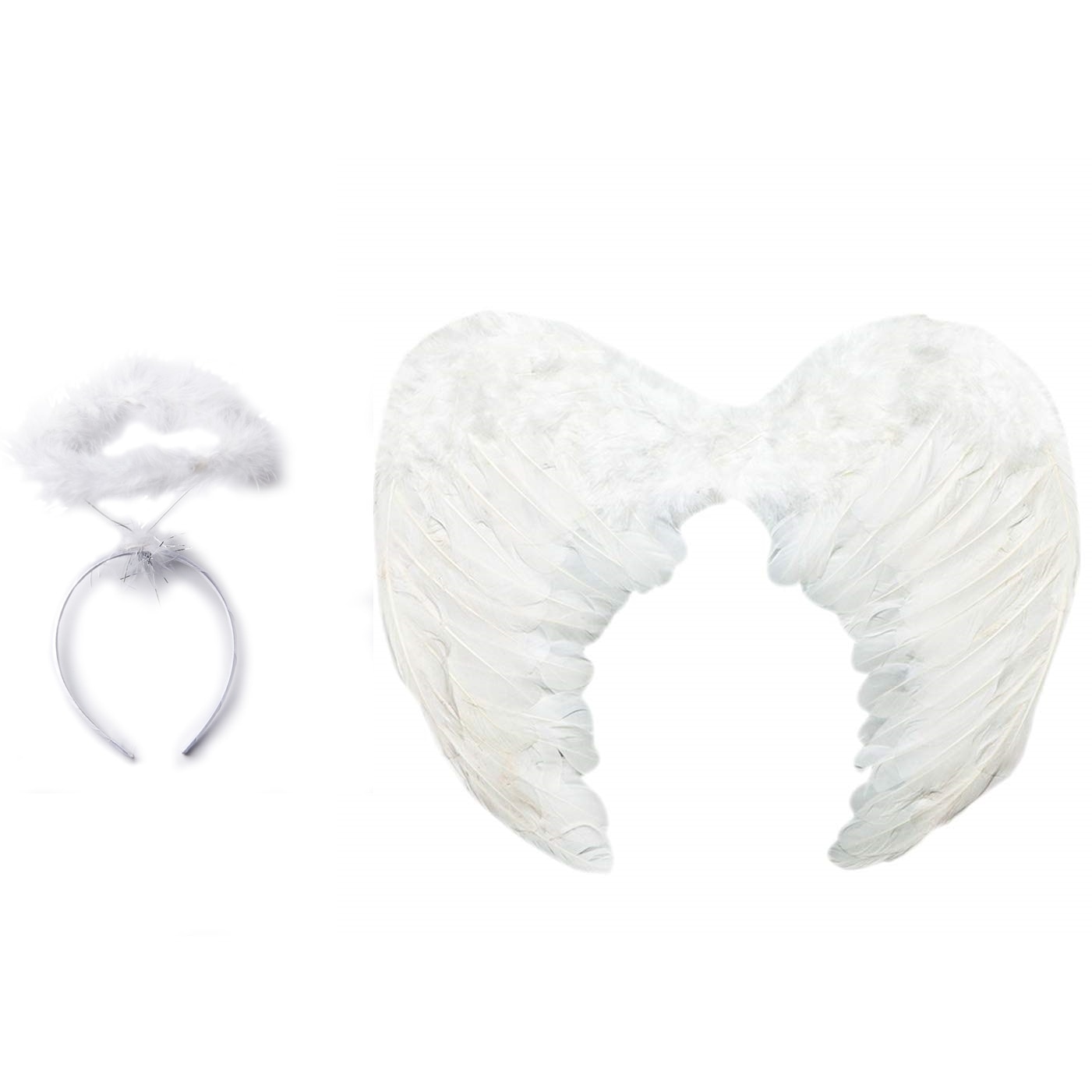Set aripi si aura ingeras, 2 piese, alb, marime universala - eMAG.ro