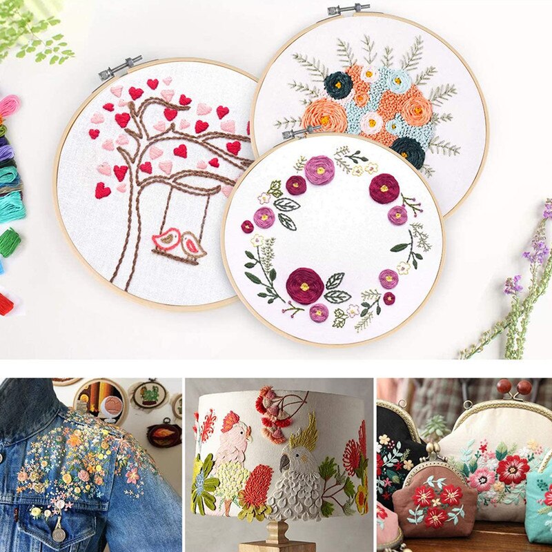 Set de broderie, BOMSTOM, Profesional, 100 de culori, 5 cercuri de ...