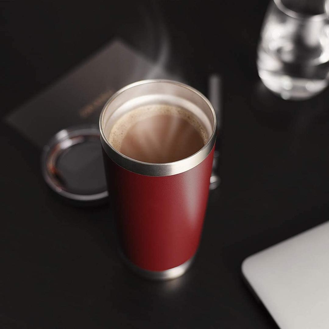 Pahar termos inox, cu capac To Go, pentru bauturi calde/reci, otel ...