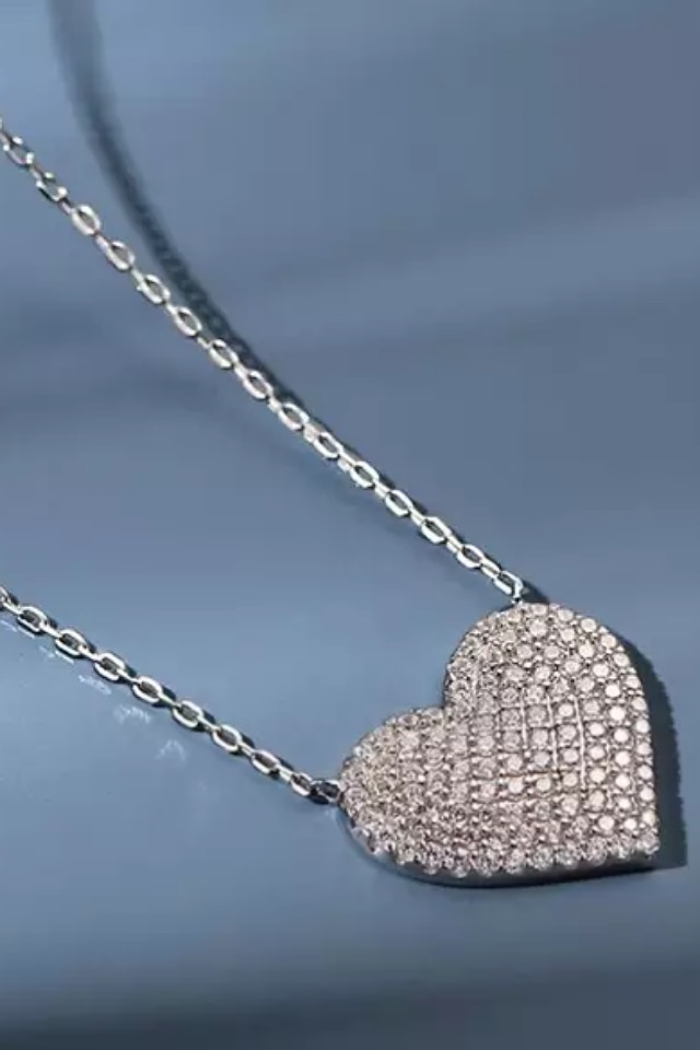 Colier inima argint cu pietre semipretioase Big Heart, Efyra - eMAG.ro